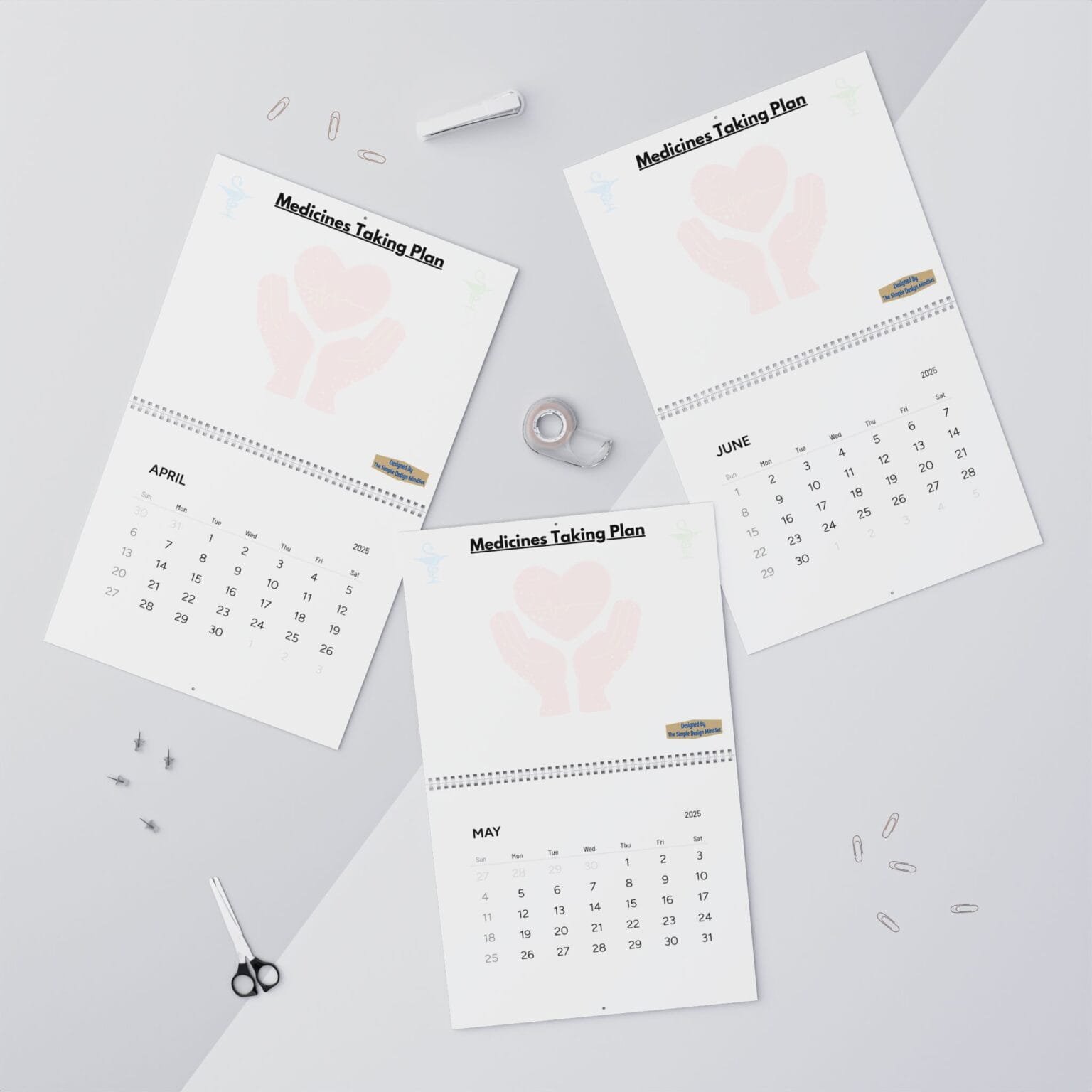 Wall Calendars (2025) – Health Calendar – Model 1 – 14×11.5