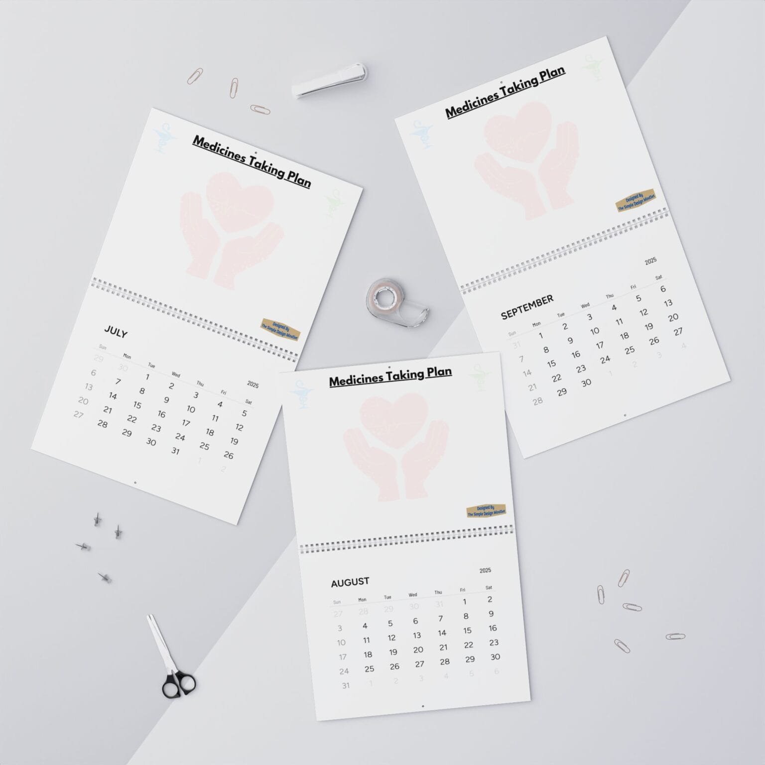 Wall Calendars (2025) – Health Calendar – Model 1 – 14×11.5