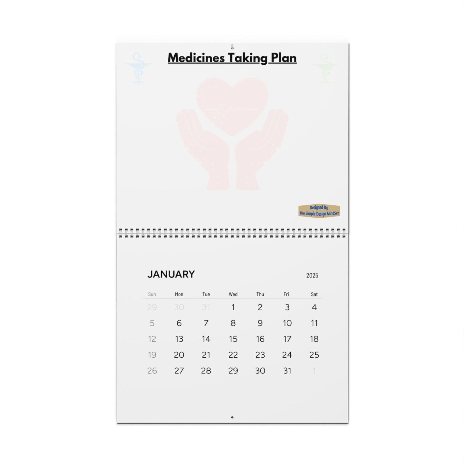 Wall Calendars (2025) – Health Calendar – Model 1 – 14×11.5
