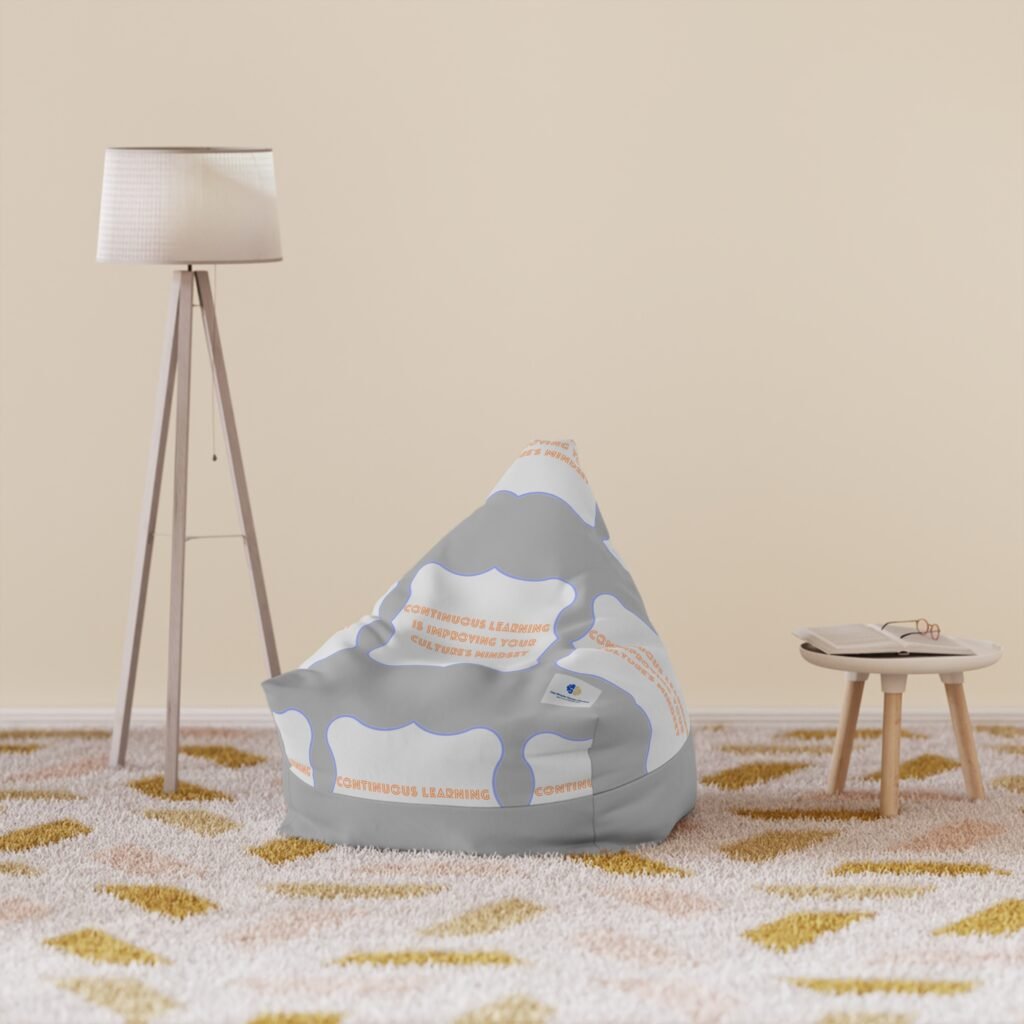 Light Grey Geometric Pattern Bean Bag Cover – Continuous Learning – 27× ...